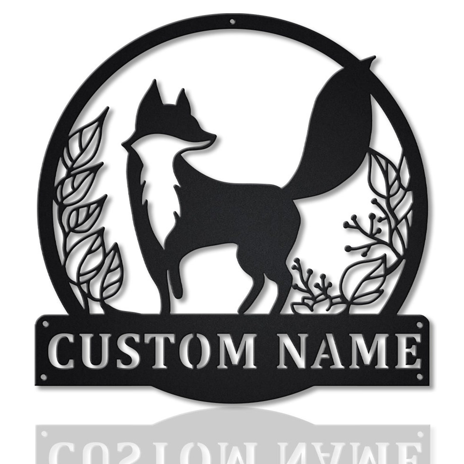 Fox Animal Metal Sign LED Lights V1, Custom Fox Animal Metal Sign, Fox ...