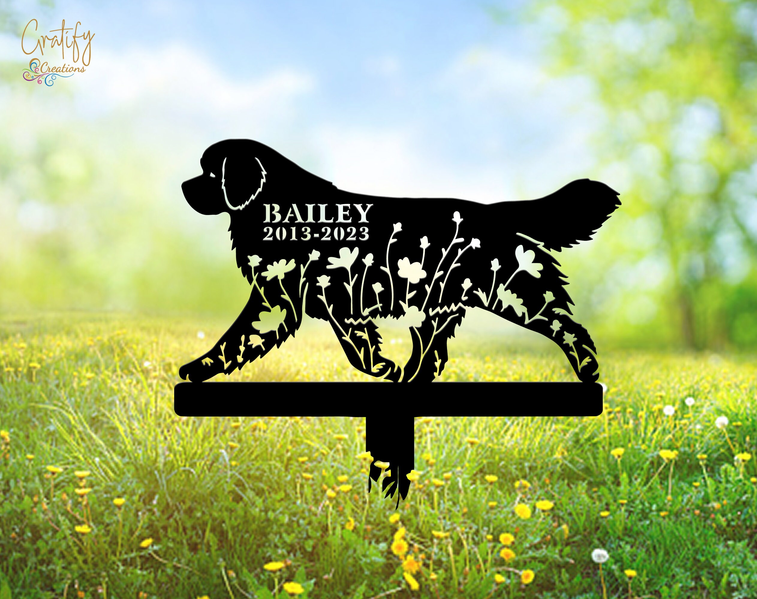 Newfoundlands Dog Sign, Custom Dog Memorial Stake, Metal Stake ...