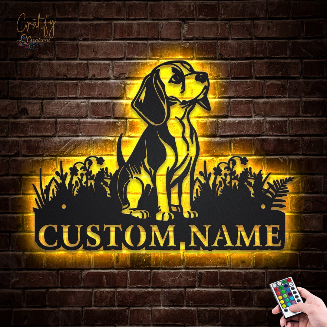 Home Decor Pet Animal Decoration - Custom Beagles Dog Metal Wall Art ...