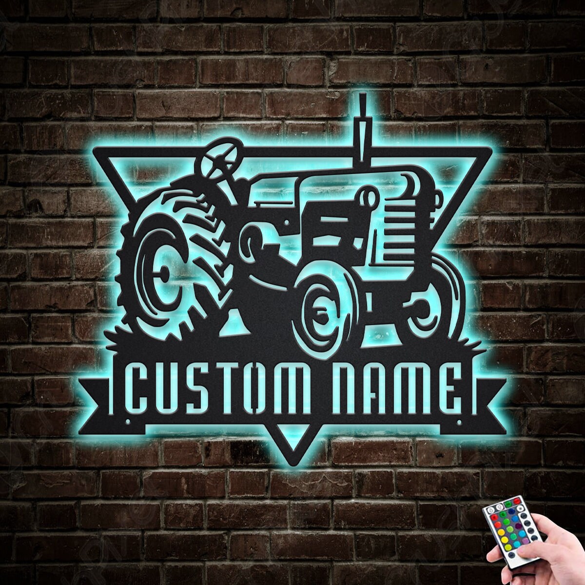 Tractors Metal Sign With LED Lights V6, Custom Tractors Farmer Metal ...