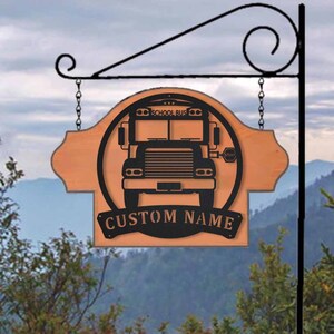 School Bus Driver Metal Sign LED Lights, Custom School Bus Driver Metal ...