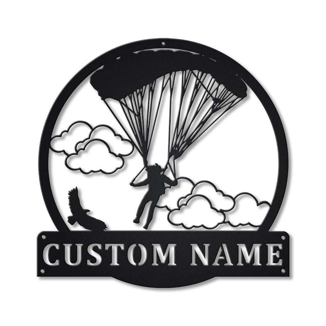 Parachuting Skydiving Metal Sign Art V4, Custom Parachuting Skydiving ...