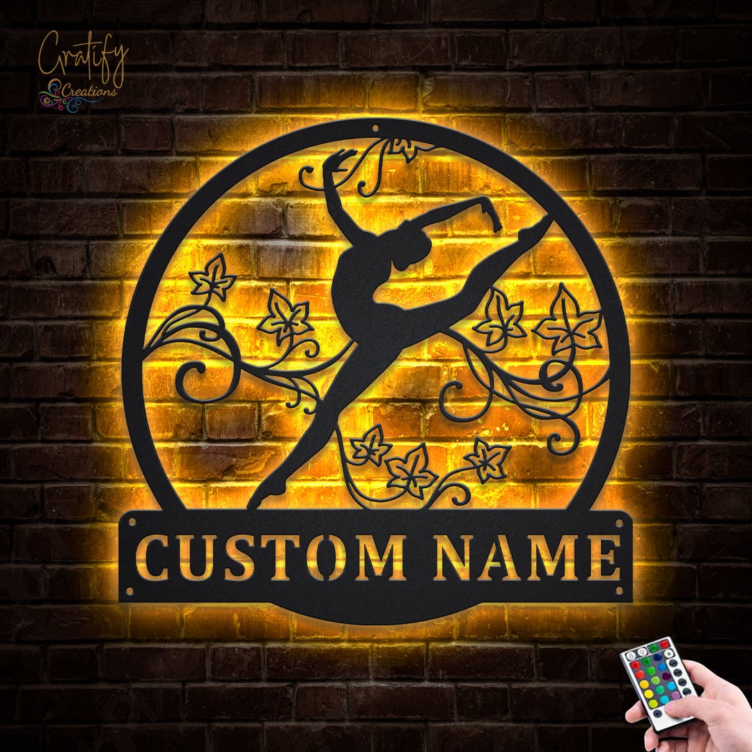Girl Ballet Dance Metal Sign LED Lights V1, Custom Ballet Dance Metal ...