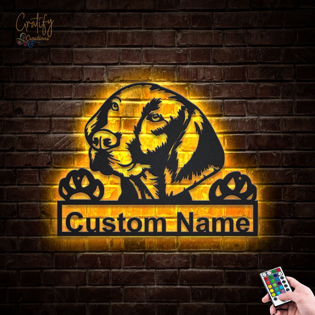 Hungarian Vizsla Dog Metal Sign With LED Lights, Custom Hungarian ...