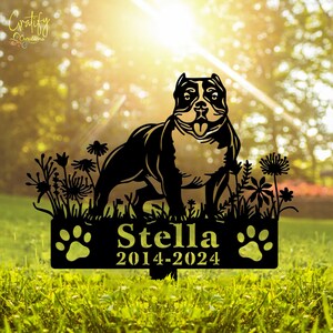 American Bully Sign , Custom Dog Memorial Stake, Metal Stake, Sympathy ...
