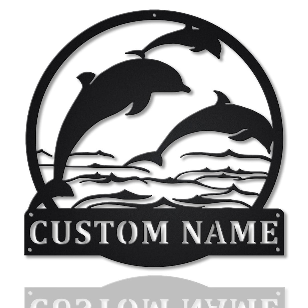 Three Dolphin Custom Metal Sign Art, Personalized Dolphin Metal Signs ...
