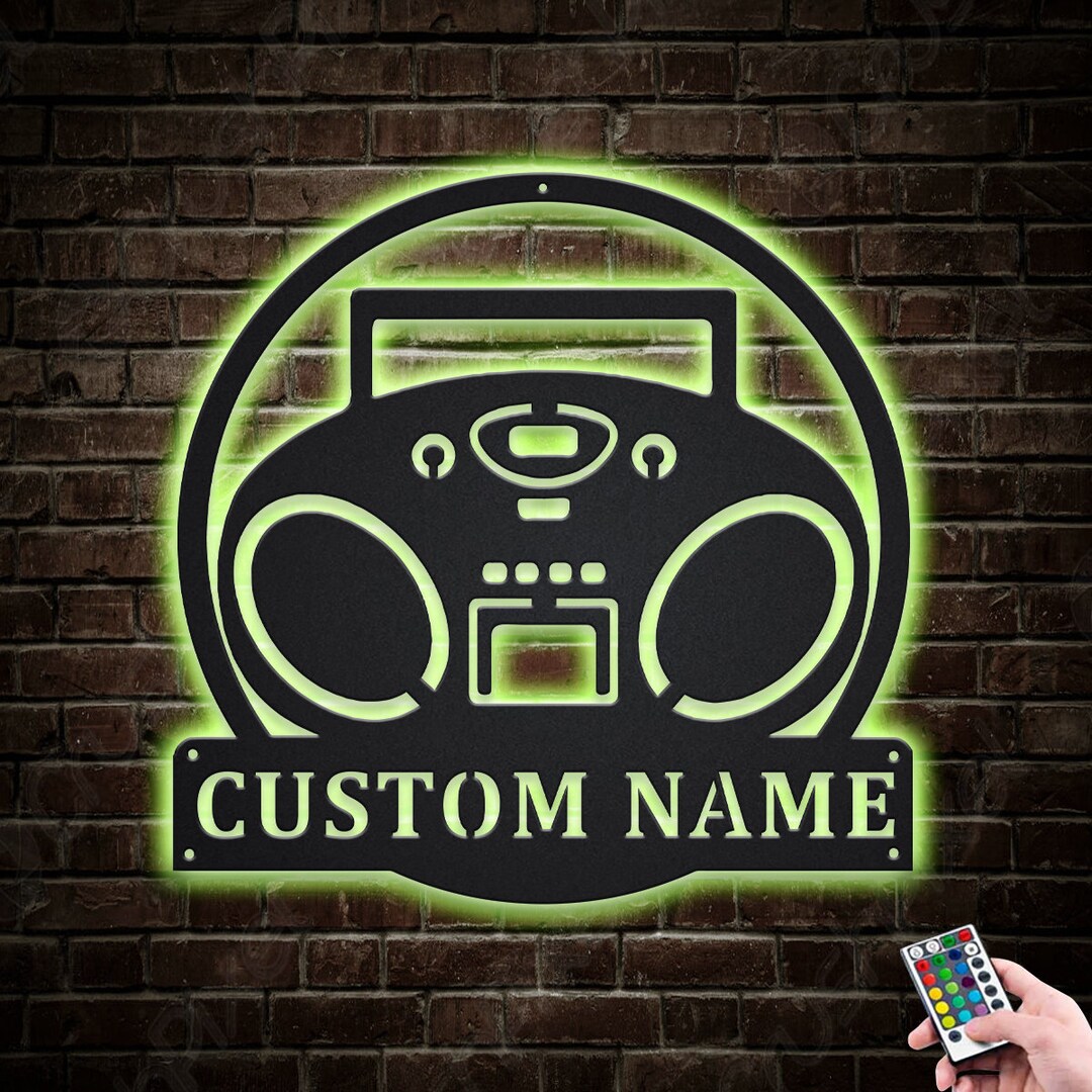 Personalized Radio Metal Sign With LED Lights V2, Custom Radio Vintage ...