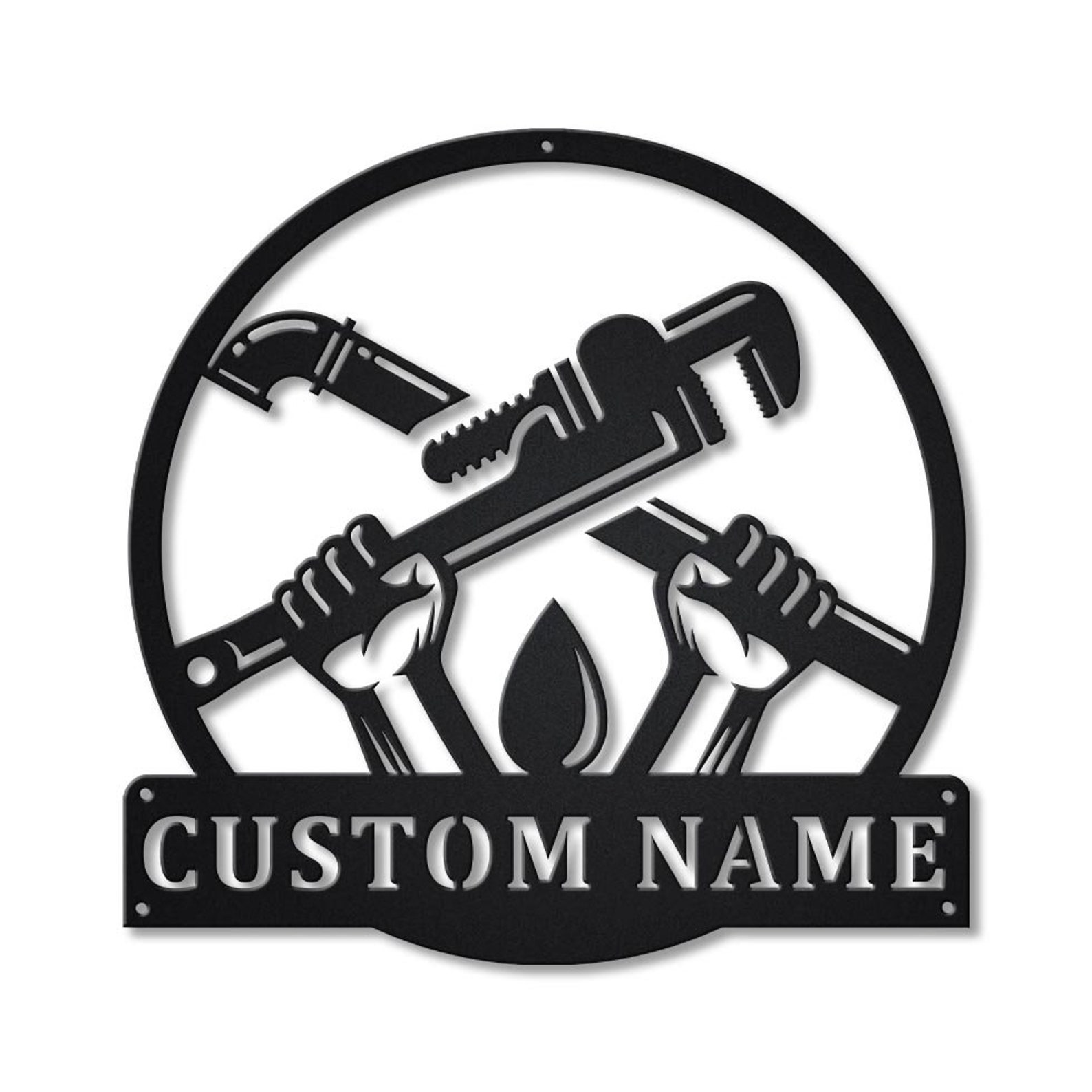 Custom Plumbing Metal Sign Art, Personalized Plumber Monogram Metal ...