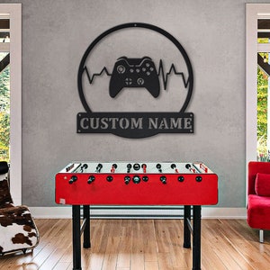 Game Controller Metal Sign LED Lights V1, Custom Gamer Metal Sign, Game ...
