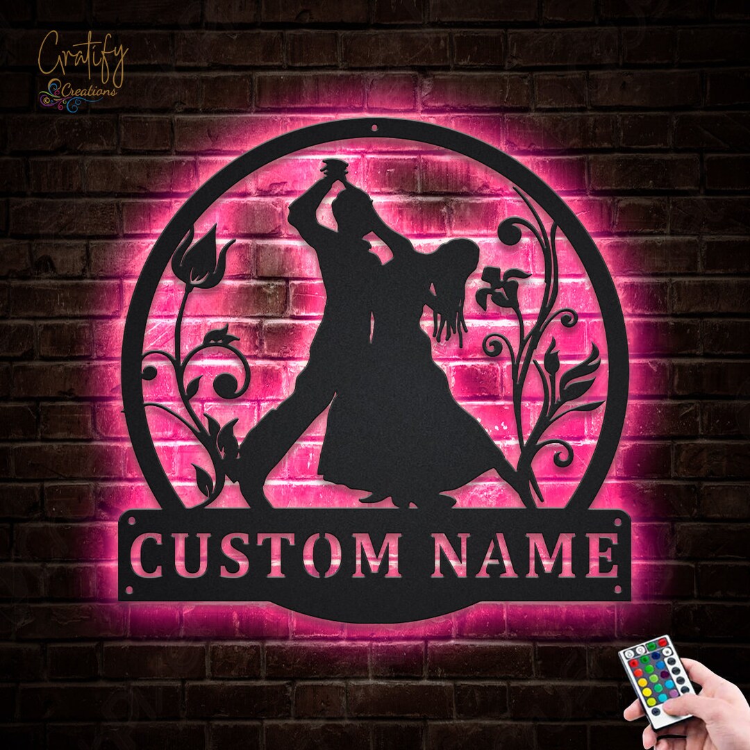 Ballroom Dancing Metal Sign LED Lights V7, Custom Ballroom Dancing ...
