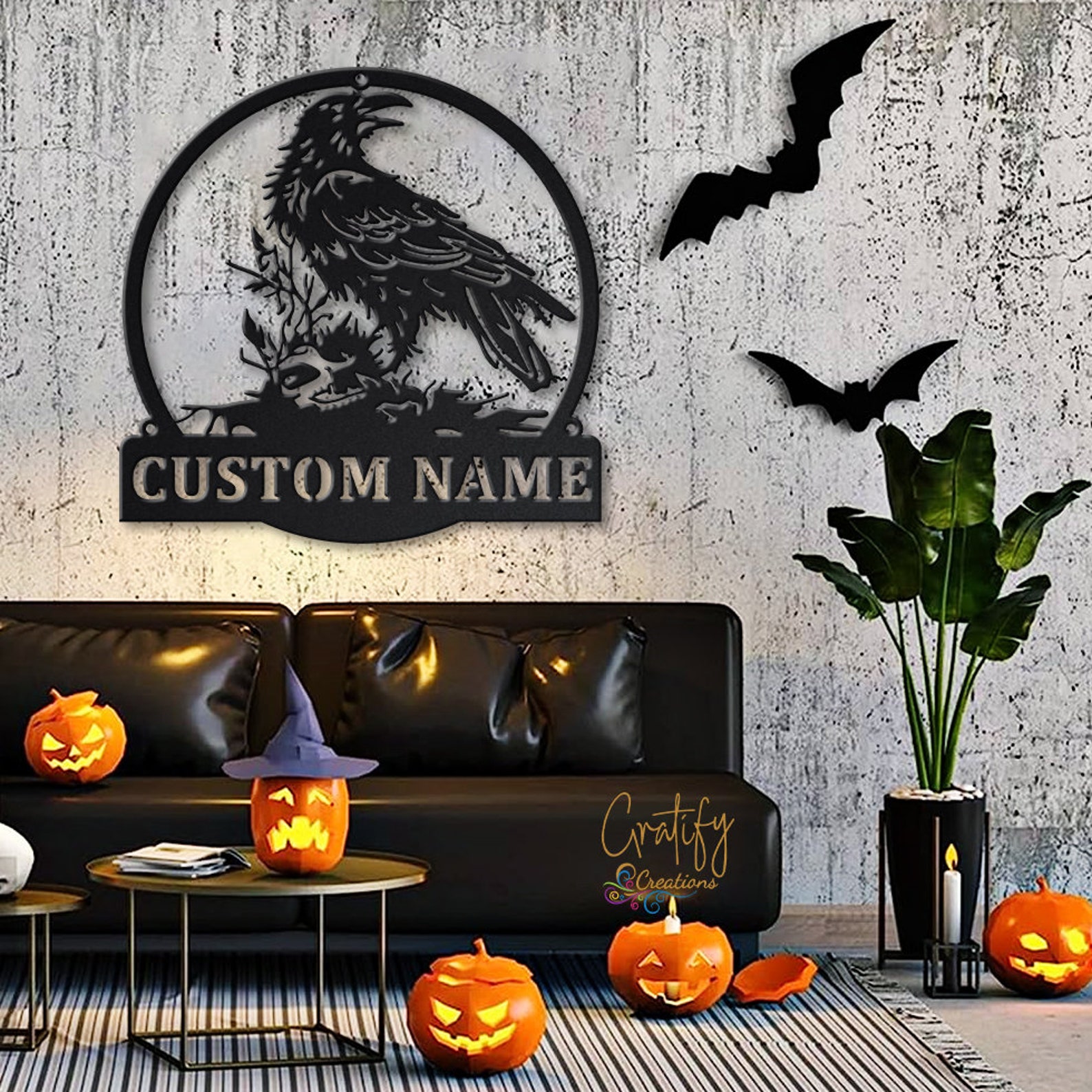 Personalized Halloween Metal Sign,welcome Sign,witch and Haunted Castle ...