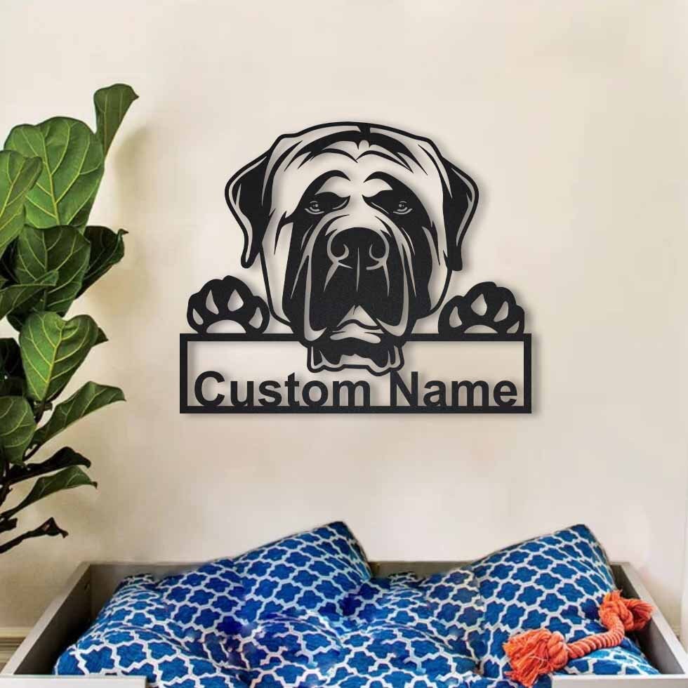 Custom English Mastiff Dog Metal Sign Art, Personalized English Mastiff ...