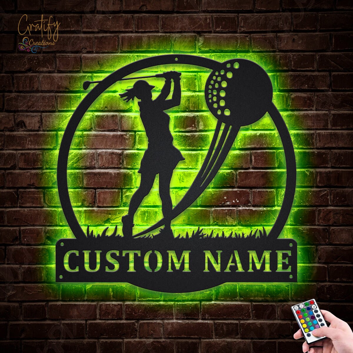 Golf Metal Wall Art LED Lights V3, Custom Golf Metal Sign, Golf Men ...