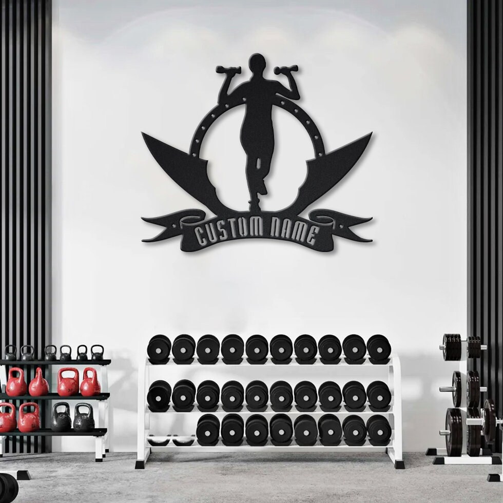 Female Bodybuilder Metal Sign LED Lights V10 Custom - Etsy