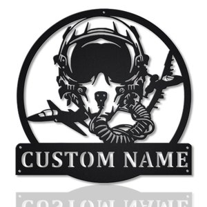 Personalized Fighter Pilot Metal Sign With LED Lights V2,custom Fighter ...
