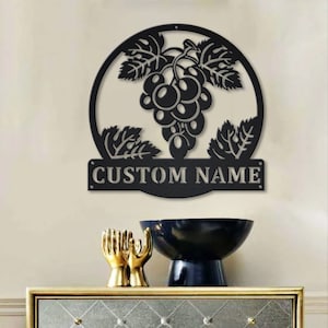 Custom Grape Metal Sign Art, Personalized Grape Metal Signs, Grape ...
