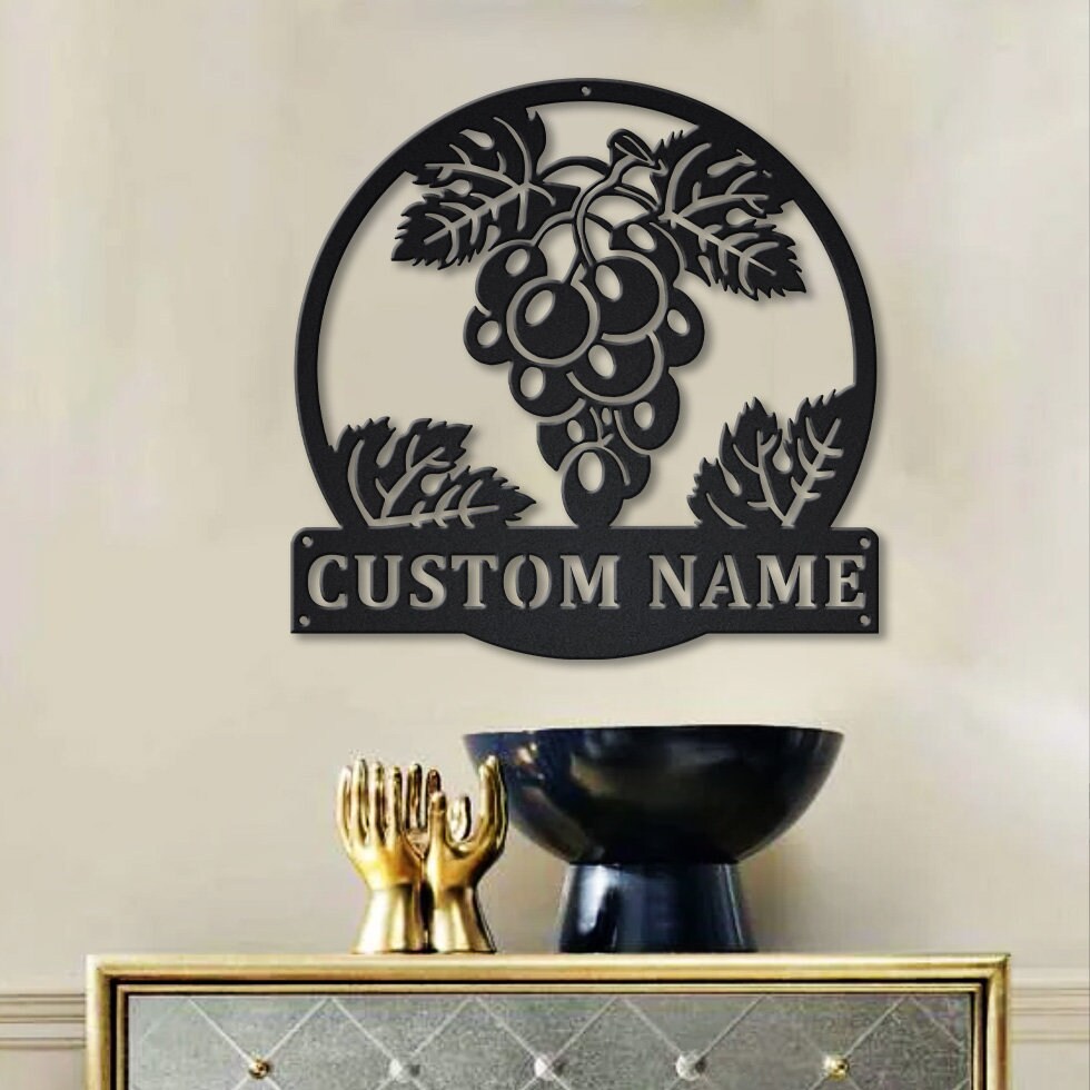 Custom Grape Metal Sign Art, Personalized Grape Metal Signs, Grape ...