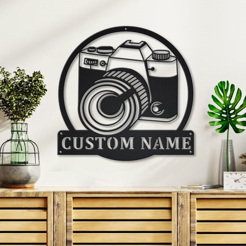 Camera Photography LED Metal Sign, Custom Neon Decor for Photographers ...