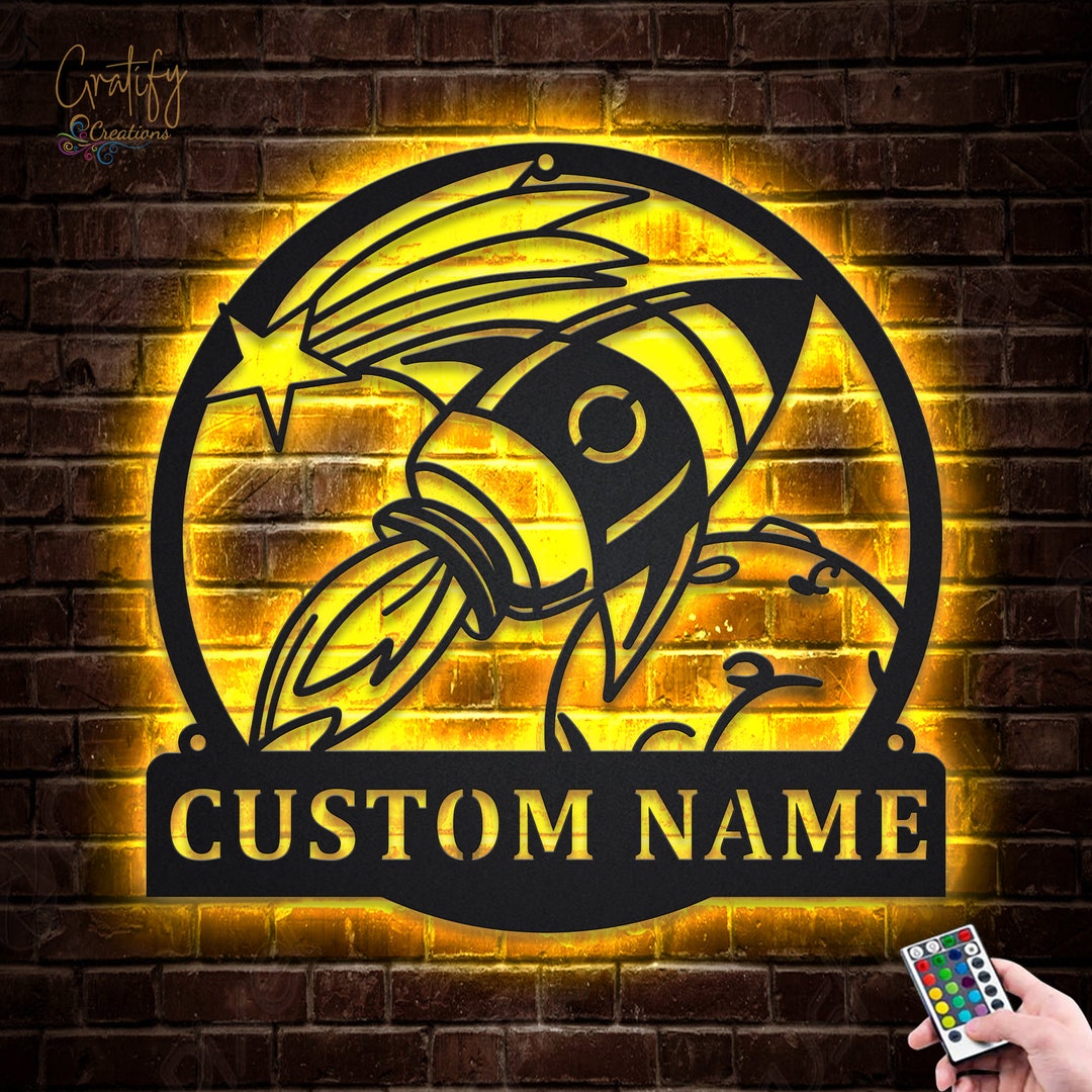 Planets Metal Sign LED Lights V5, Custom Astronaut Sign, Astronaut Neon ...