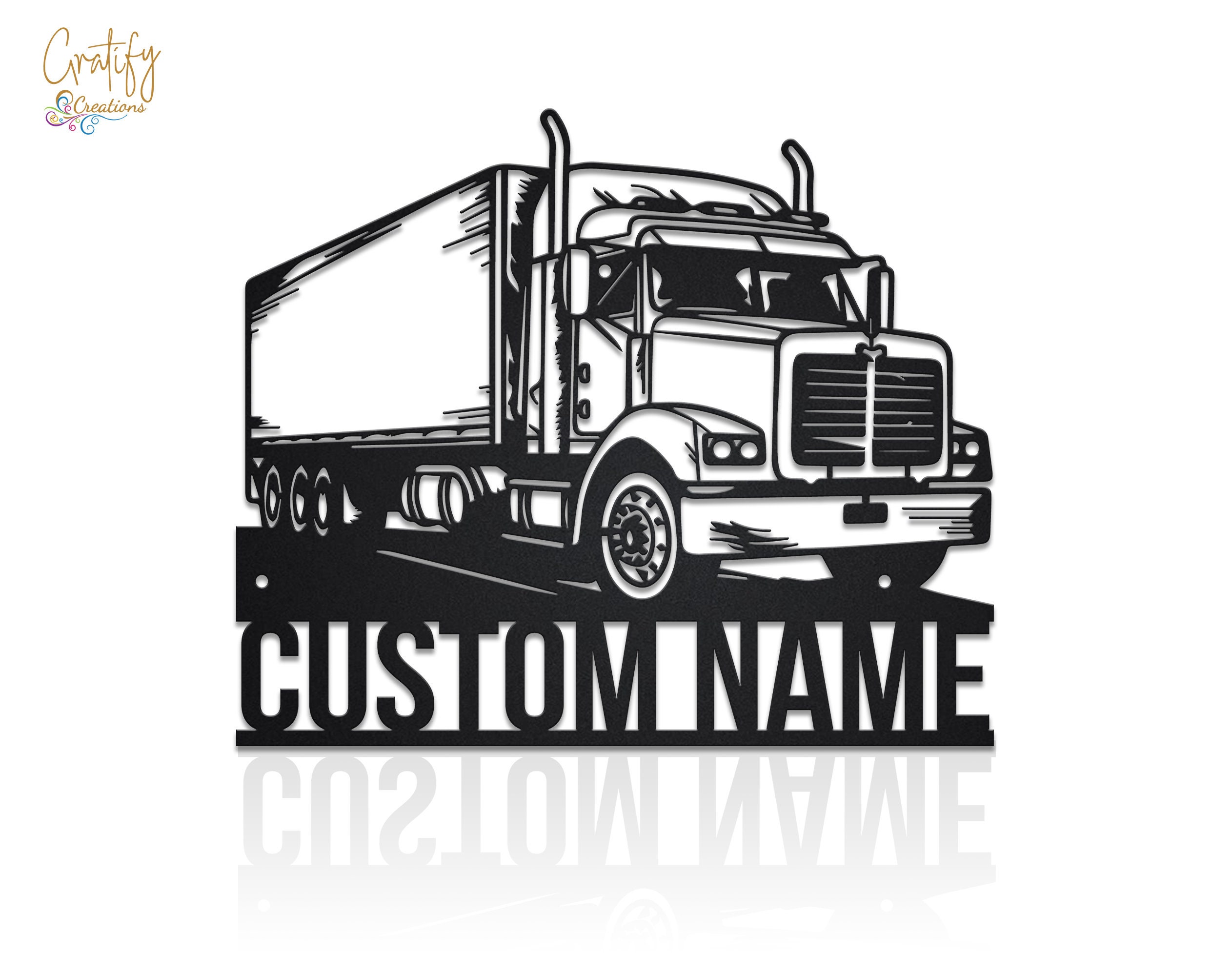 LED Custom Truck Driver Metal Wall Art - Personalized 18 Wheeler Name ...