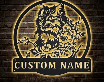 Cute Cat Led Sign - Etsy