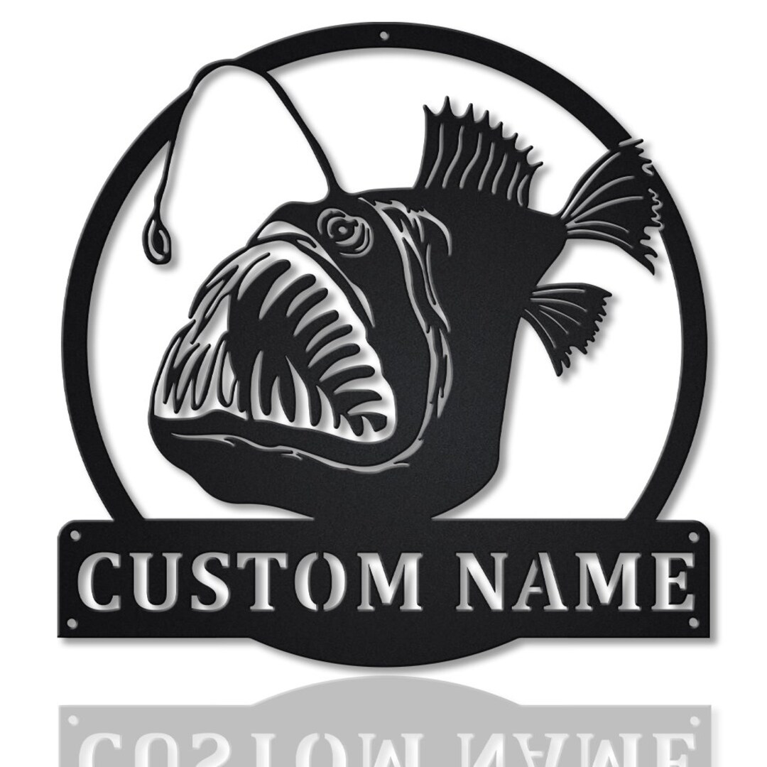 Custom Anglerfish Fish Metal Sign Art Personalized Anglerfish - Etsy