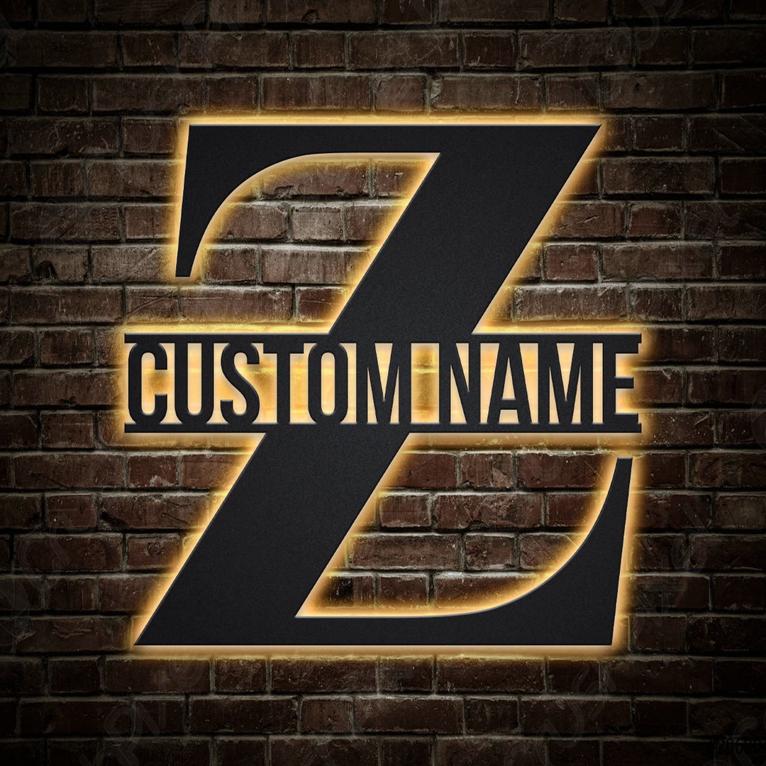 Alphabet Z Metal Sign LED Lights Custom Alphabet Metal Sign - Etsy