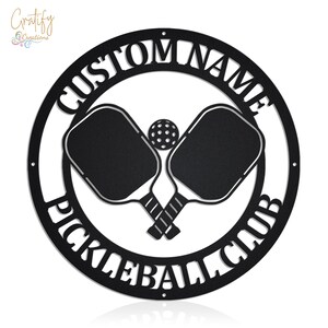 Pickleball Club Sign ,pickleball Metal Wall Decoration, Powder Coated ...