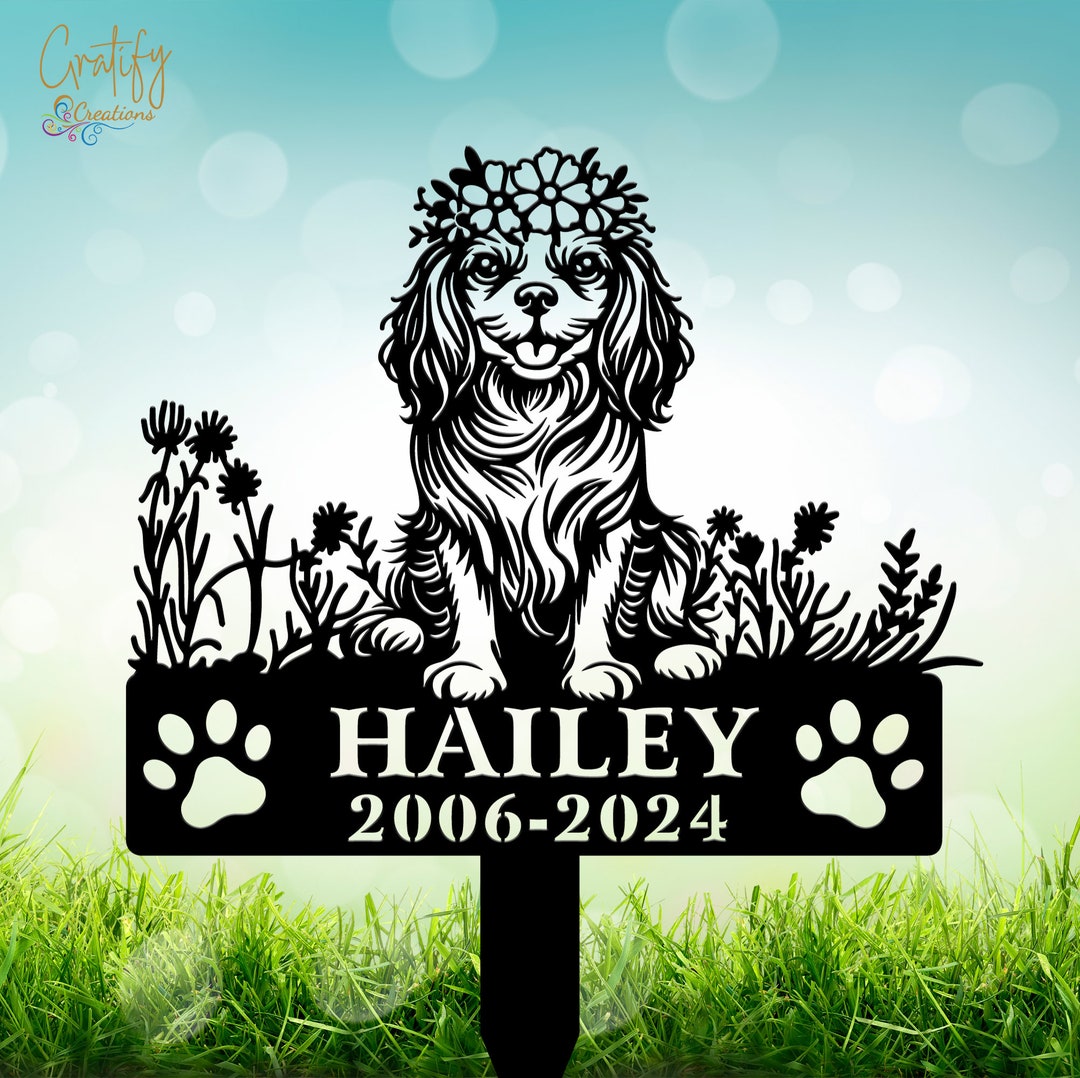 Cavalier King Charles Spaniel Sign Memorial Stake, Cavalier Dog Stake ...