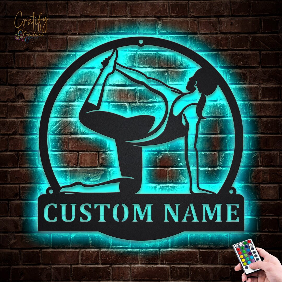 Women Fitness Metal Sign LED Lights V4, Custom Bodybuilder Metal Sign ...