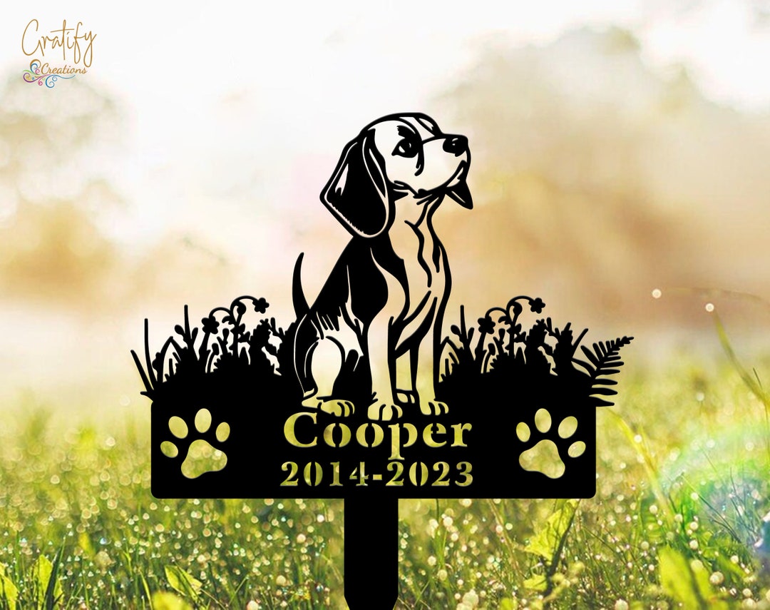 Beagles Dog Sign Customized Dog Memorial Stake Metal Stake - Etsy