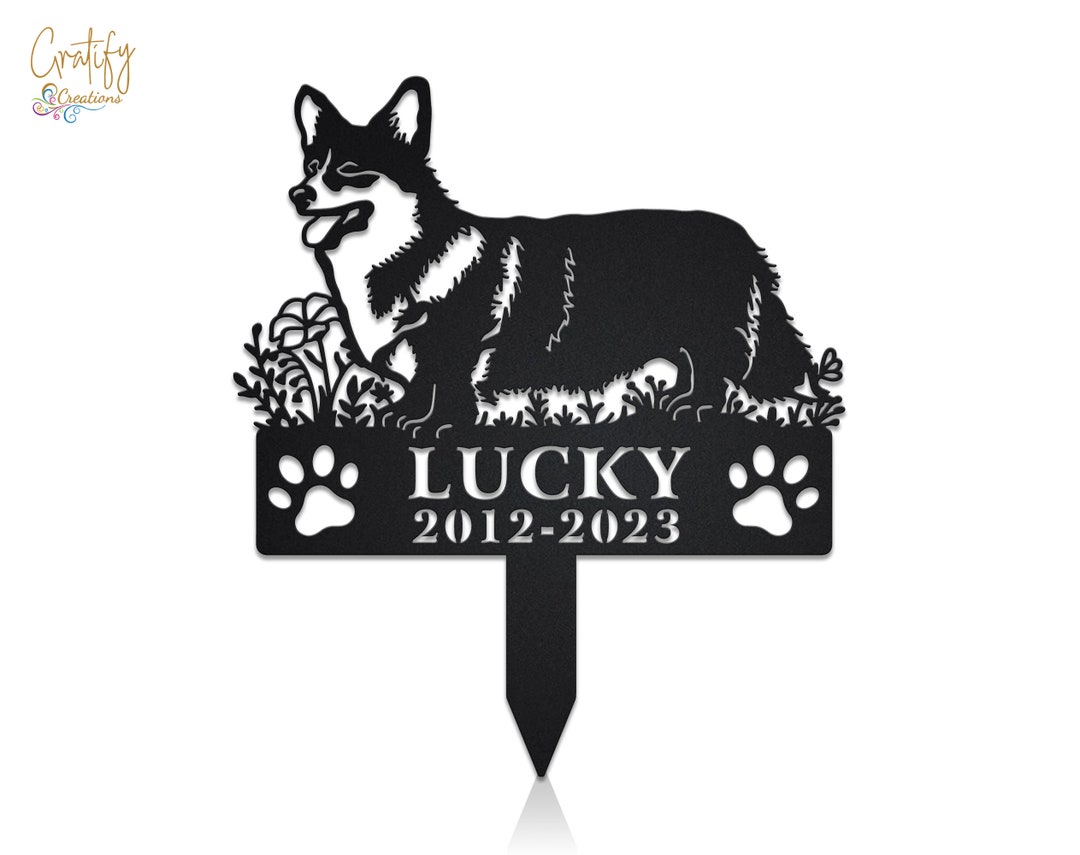 Cardigan Welsh Corgis Dog Sign Dog Memorial Stake, Metal Stake ...