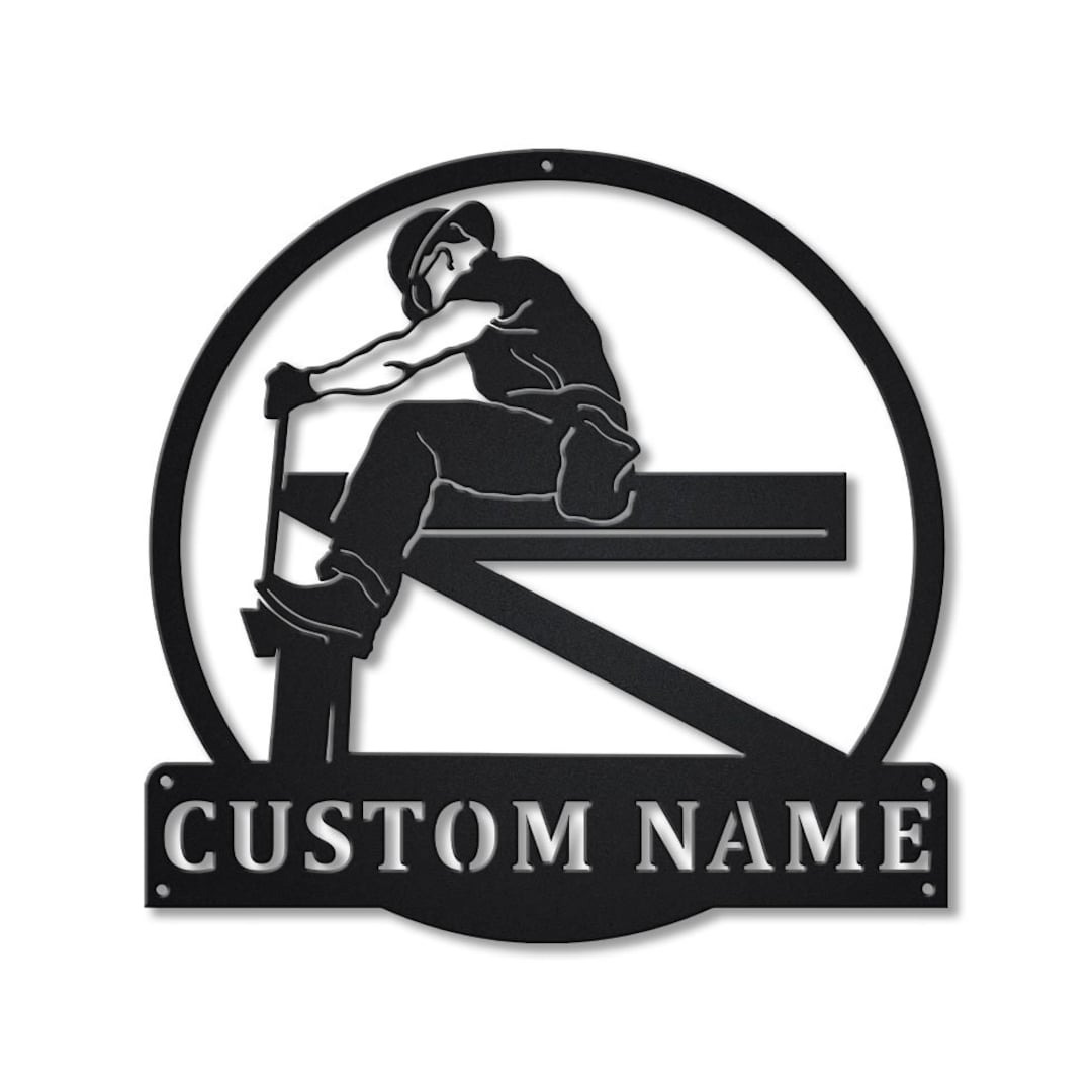 Ironworker Monogram Metal Sign Art, Custom Ironworker Metal Sign ...