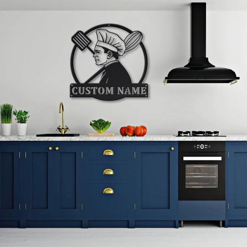 Chef Kitchen Metal Sign LED Lights V3, Custom Chef Kitchen Metal Signs ...
