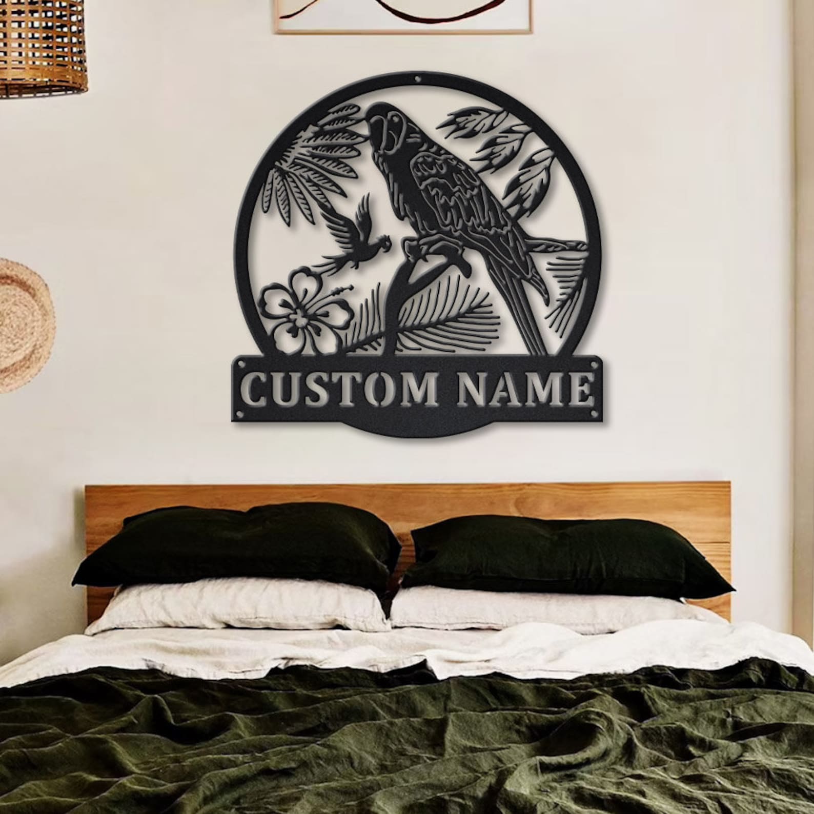 Macaw Bird Metal Sign LED Lights, Custom Macaw Bird Metal Sign, Macaw ...