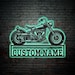 Choper Motorcycle Metal Sign With Lights,personalized Motorbike Biker ...