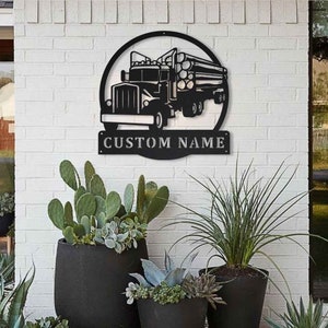 Log Truck Metal Sign LED Lights Custom Truck Metal Sign - Etsy