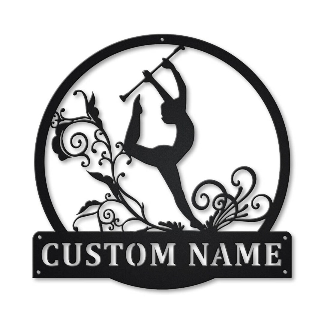 Custom Baton Twirling Monogram Metal Sign Art, Personalized Baton ...