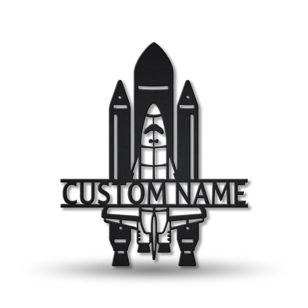 Custom Spaceship Monogram Metal Sign Art, Personalized Spaceship Metal ...
