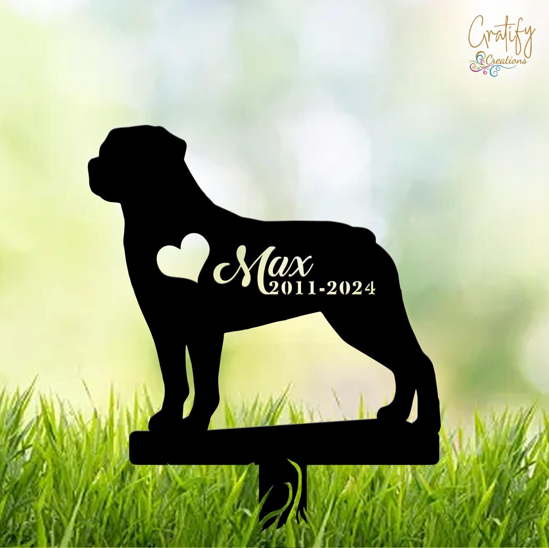 Rottweiler Dog Sign Custom Dog Memorial Stake, Metal Stake, Sympathy ...