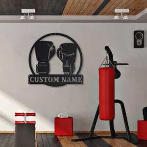 Boxing Gloves Metal Sign LED Lights V1, Custom Boxing Metal Sign ...