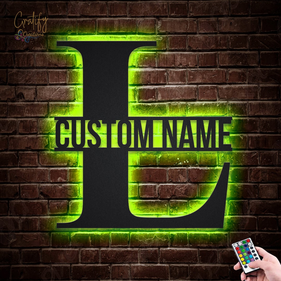 Alphabet L Metal Sign With LED Lights, Custom Alphabet Metal Sign, Last ...