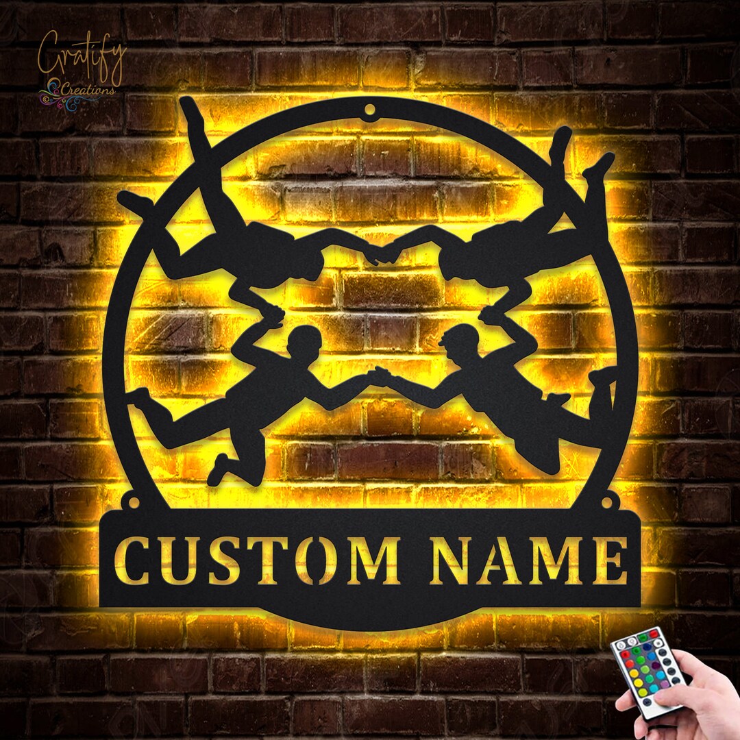 Paratrooper Metal Sign LED Lights V5, Custom Paratrooper Military Metal ...
