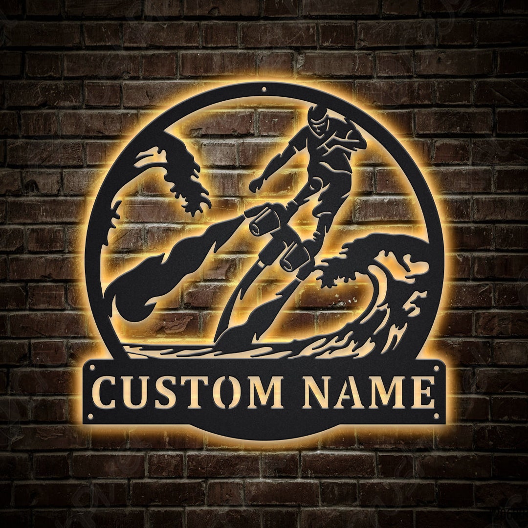 Fly Boad Sport Metal Wall Art With LED Lights, Personalized Fly Boad ...