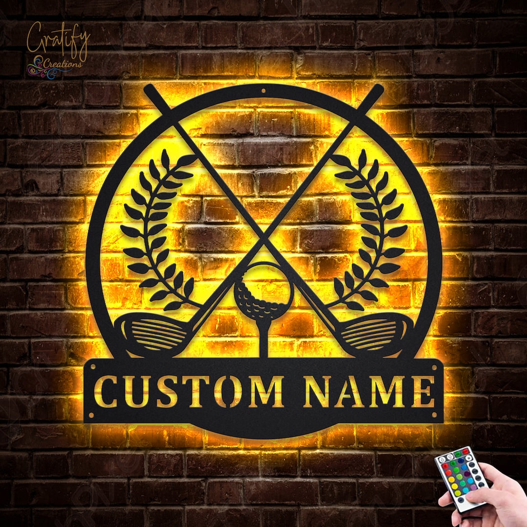 Golf Ball Metal Sign With LED Lights, Custom Golf Metal Sign,golf ...