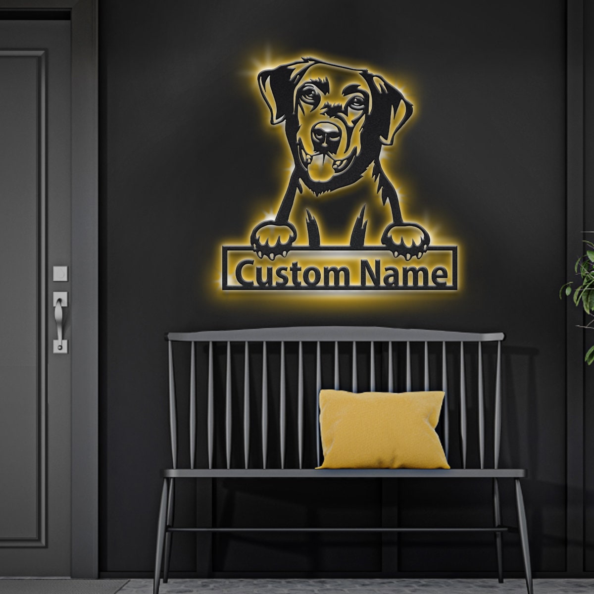 Personalized Labrador Retriever Dog Metal Sign With LED - Etsy