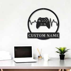 Game Controller Metal Sign LED Lights V1, Custom Gamer Metal Sign, Game ...