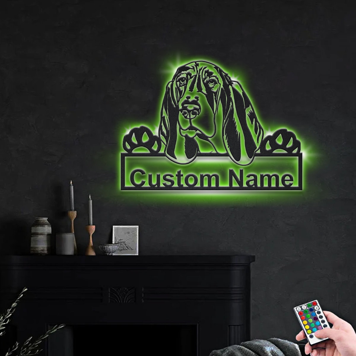 Basset Hound Dog Metal Sign LED Lights, Custom Basset Hound Dog Metal ...