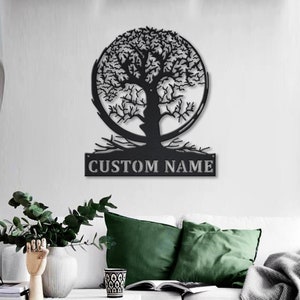 Bonsai Tree Metal Sign LED Lights V1, Custom Bonsai Tree Metal Sign ...