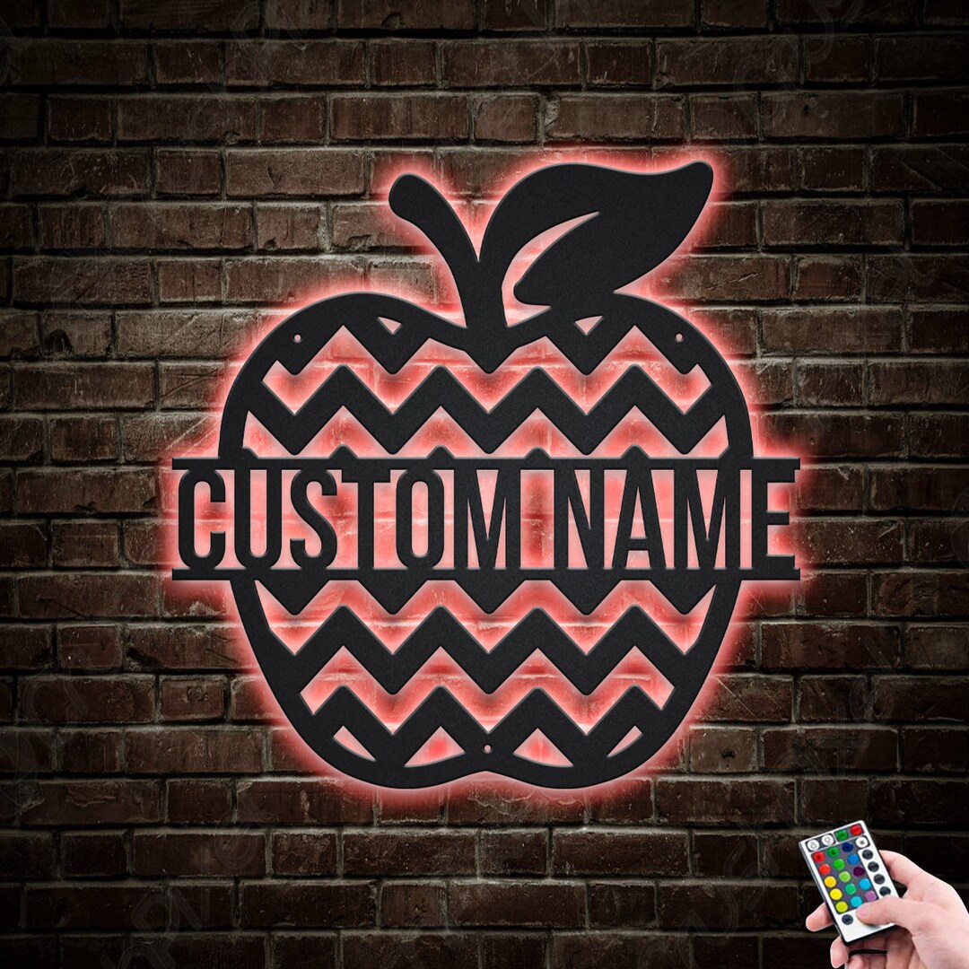 Teacher Metal Sign LED Lights V5, Custom Teacher Metal Sign, Teacher ...